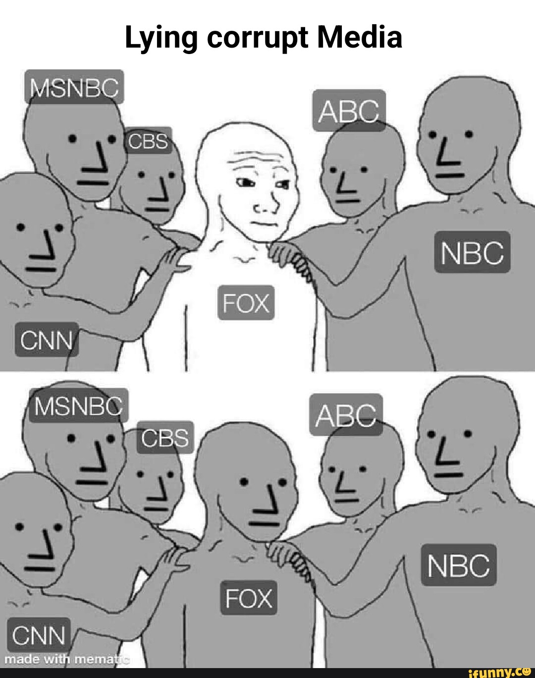 Lying corrupt Media MSNBC NBC FOX CNN made With - iFunny