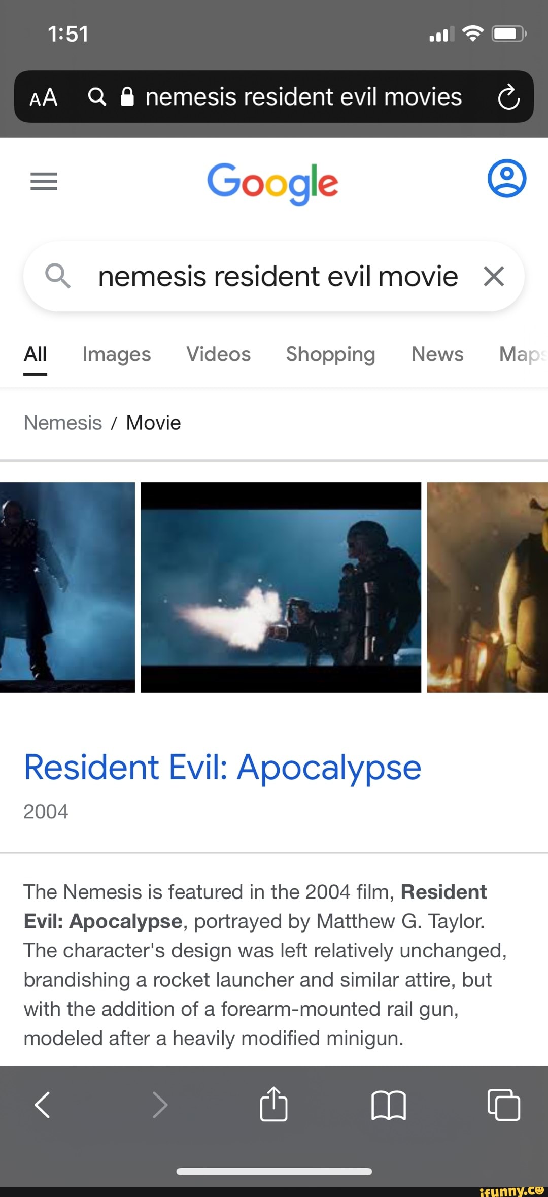 Al Q @ nemesis resident evil movies Google Q. nemesis resident evil ...