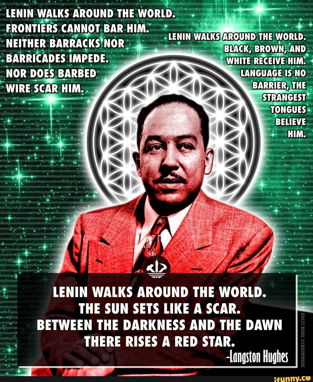 LENIN WALKS AROUND THE WORLD. FRONTIERS CANNOT BAR HIM. LENIN WALKS ...