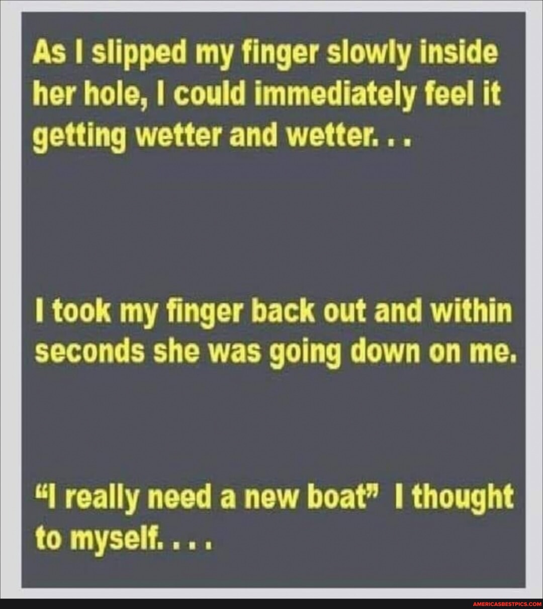 As I slipped my finger slowly inside her hole, I could immediately feel ...