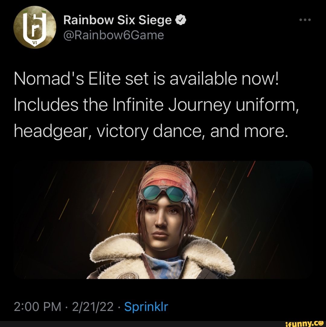 Rainbow Six Siege @ @Rainbow6Game Nomad's Elite set is available now ...