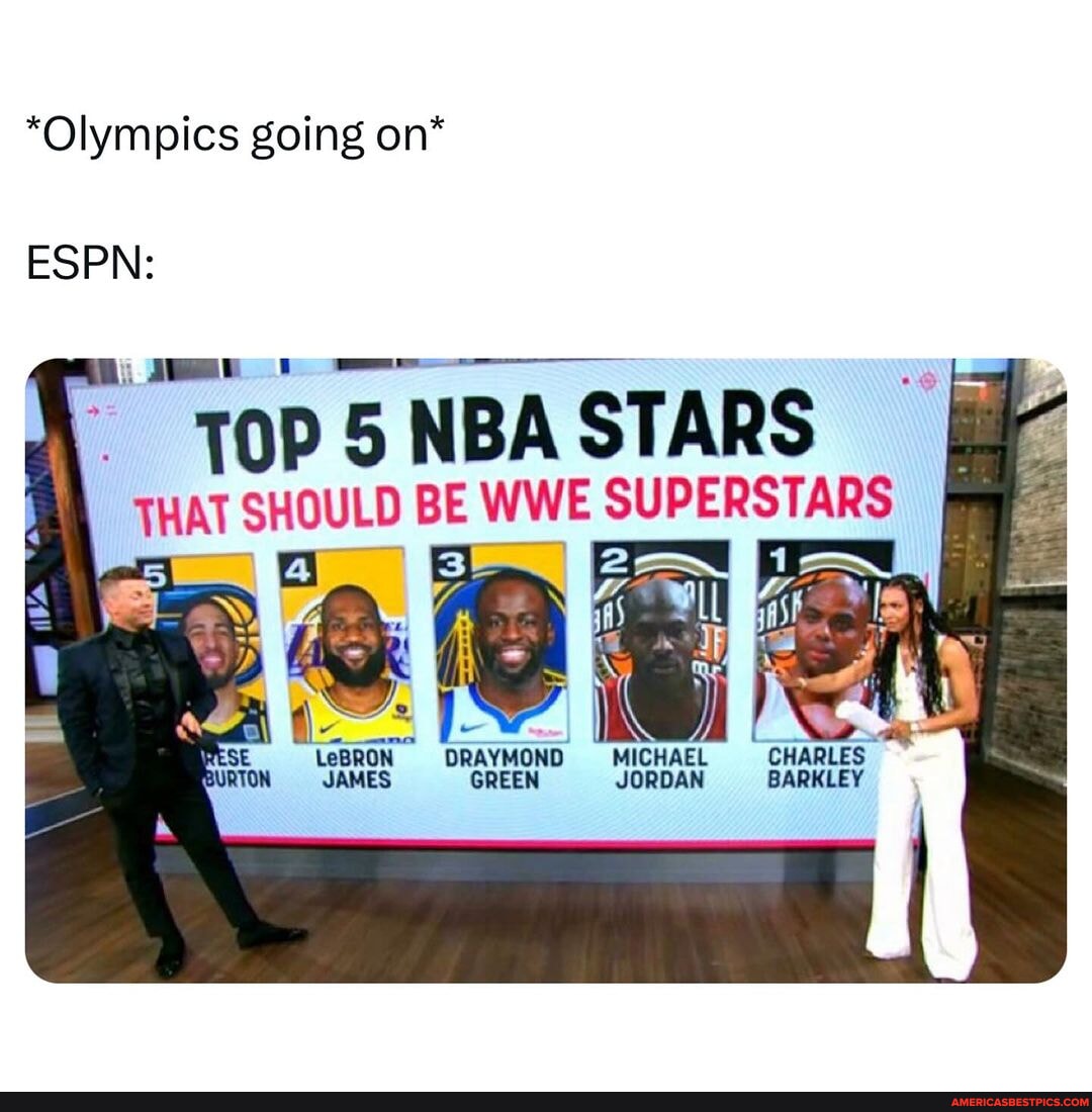 What is going on 😭 Via X// brickscenter - "Olympics going on* ESPN: TOP 5 NBA STARS I THAT ...