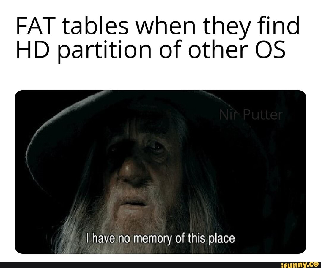 FAT tables when they find HD partition of other OS I have no memory of ...