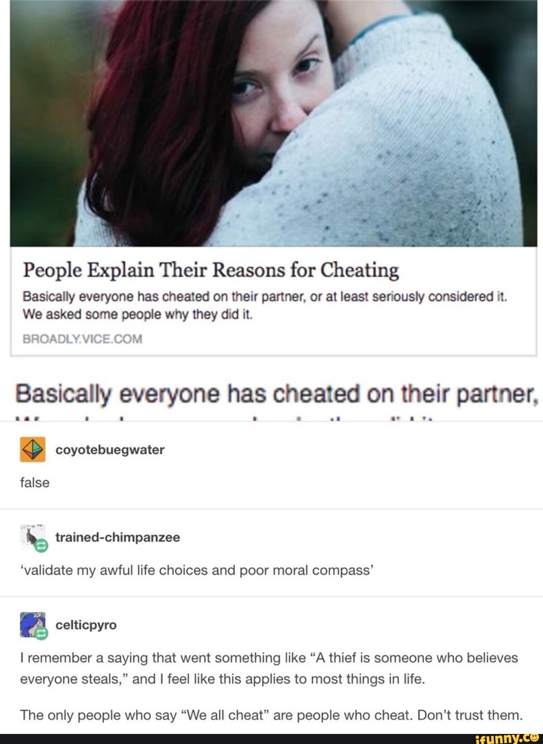People Explain Their Reasons for Cheating Basically everyone has ...