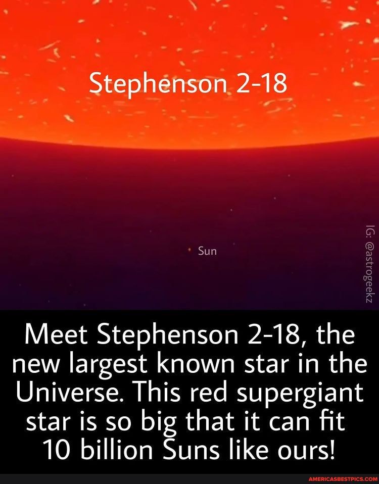 Stephenson 2-18 Meet Stephenson 2-18, the new largest known star in the Universe. This red ...