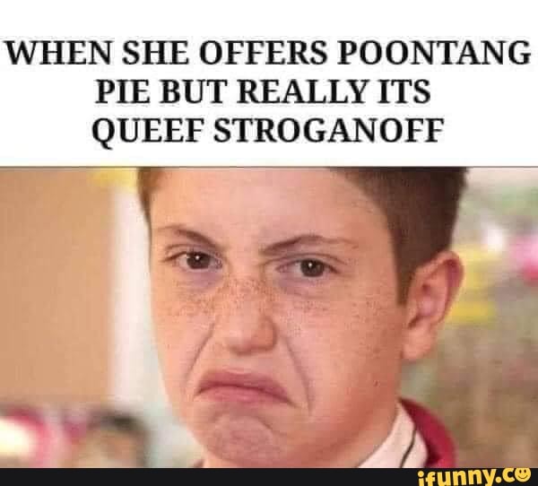 WHEN SHE OFFERS POONTANG PIE BUT REALLY ITS QUEEF STROGANOFF - iFunny