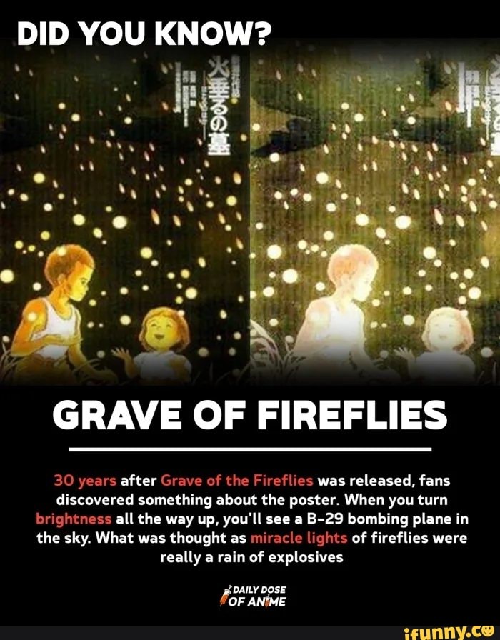 DID YOU KNOW? GRAVE OF FIREFLIES 30 years after Grave of the Fireflies ...