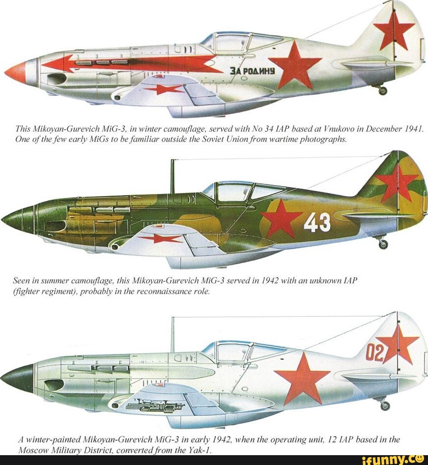This Mikoyan-Gurevich MiG-3, in winter camouflage, served with No 34 ...