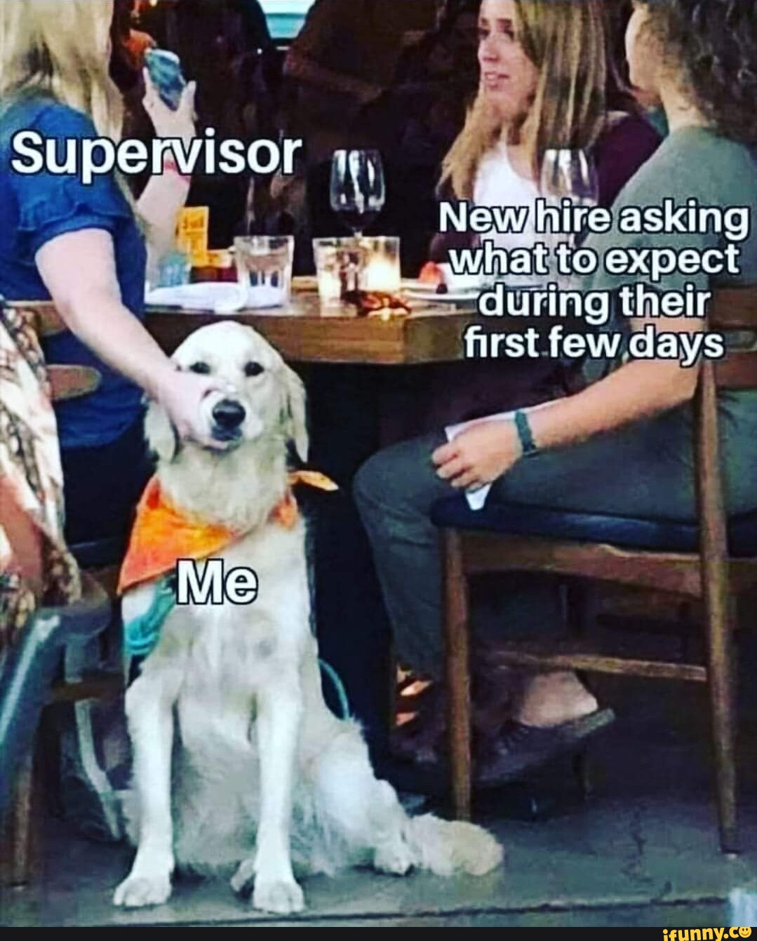 Supervisor New'hire asking whatio expect --during thel nirst few days ...