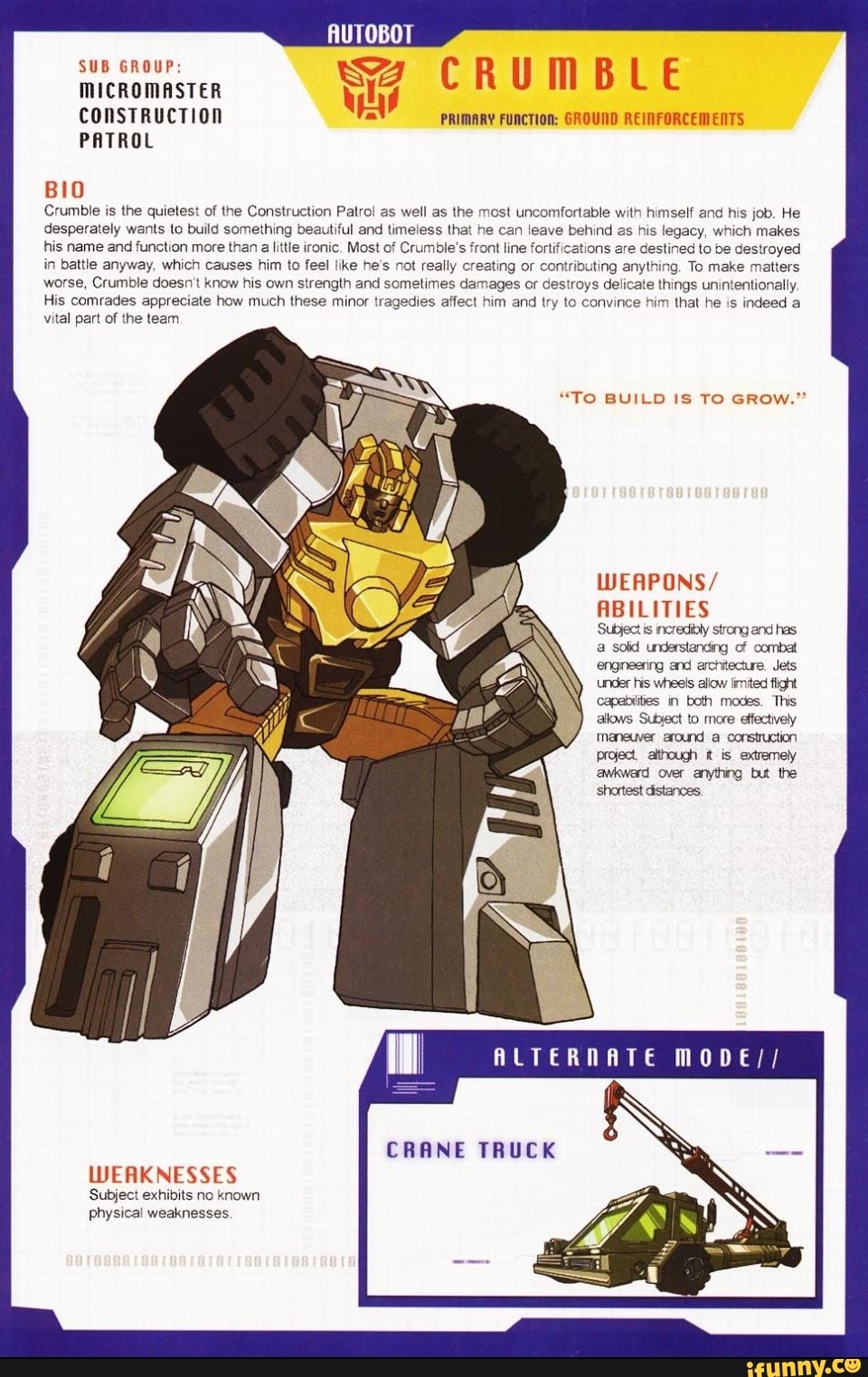 AUTOBOT SUB GROUP: CRUMBLE BLE MICROMASTER CONSTRUCTION PRIMARY ...