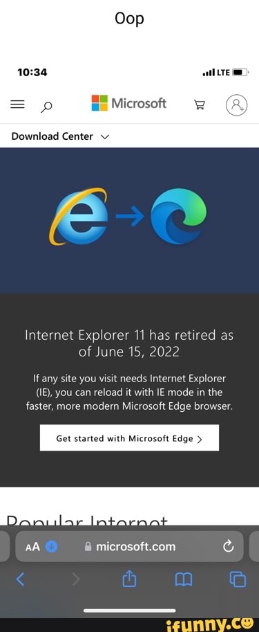 Microsoft Download Center Internet Explorer 11 has retired as of June ...