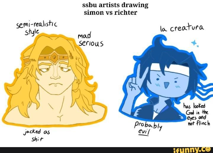 Ssbu artists drawing simon vs richter semi-realistic la creatura - iFunny