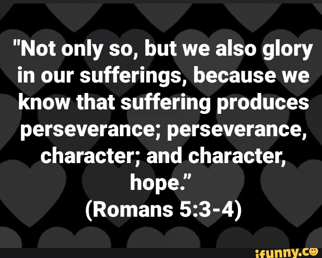 "Not only so, but we also glory in our sufferings, because we know that ...