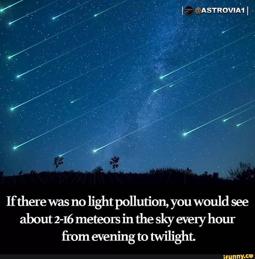 If there was no light pollution, you would see about 2-16 meteors in ...