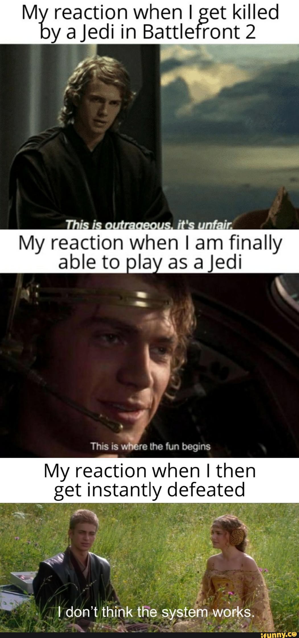 Playing Star Wars Battlefront 2 - My reaction when I get killed y a ...