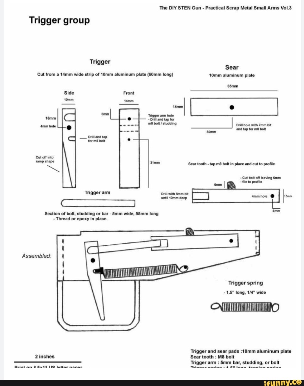 The DIY STEN Gun Practical Scrap Metal Small Arms Vol.3 Trigger group ...
