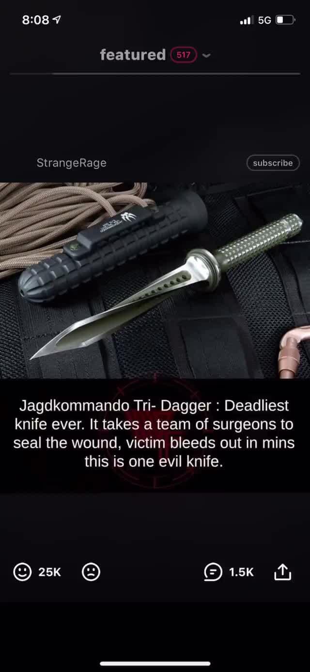 Featured 5" ~ StrangeRage subscribe Jagdkommando Tri- Dagger ...