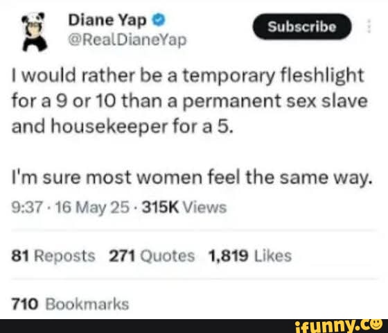 Diane Yap R @RealDianeYap Subscribe I would rather be a temporary ...