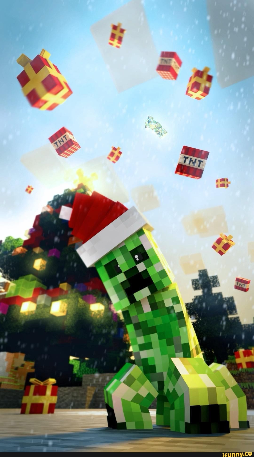 #minecraft #creeper #3d #holiday #merrychristmas #christmas - iFunny