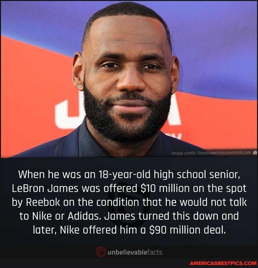 When he was an 18-year-old high school senior, LeBron James was offered ...