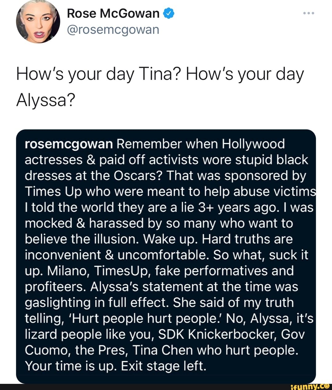 Rosemcgowan memes. Best Collection of funny Rosemcgowan pictures on iFunny