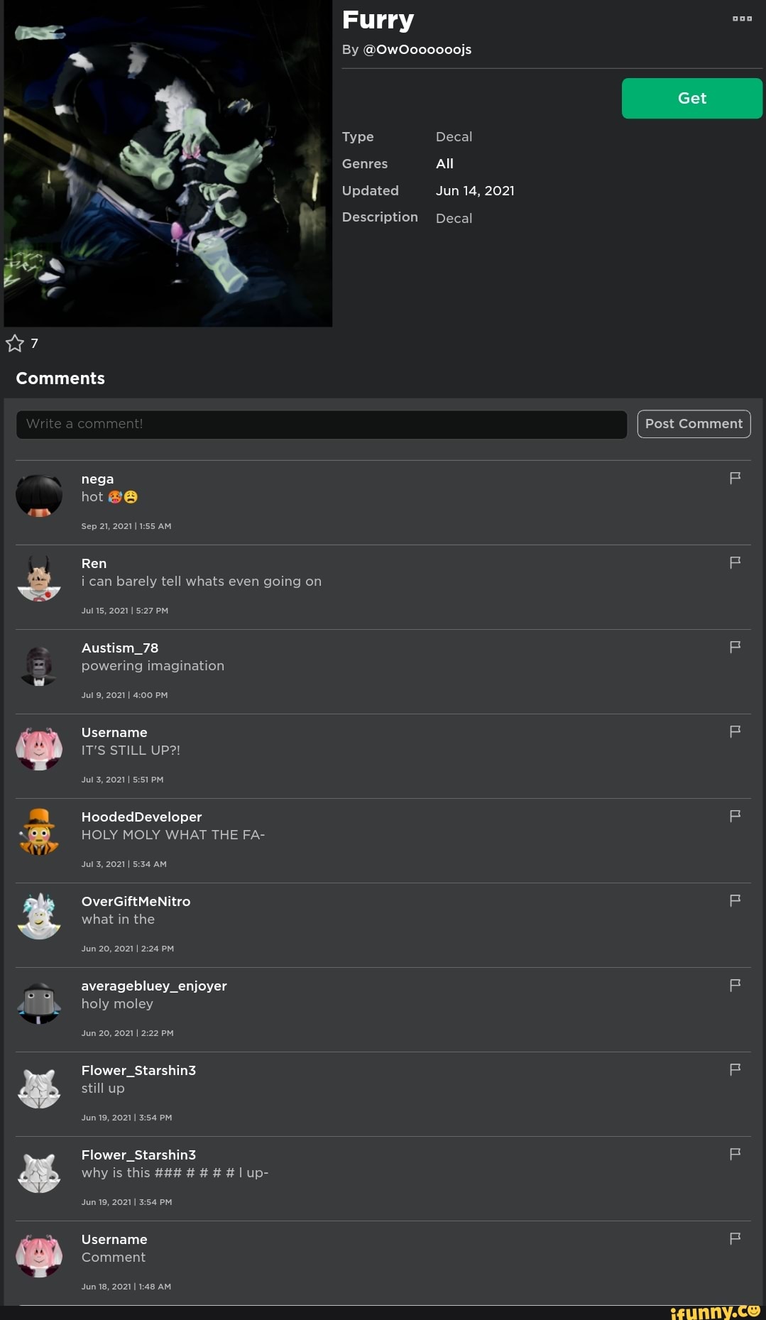 Furry Type Genres Updated Description Decal ww? Comments nega hot Sep ...