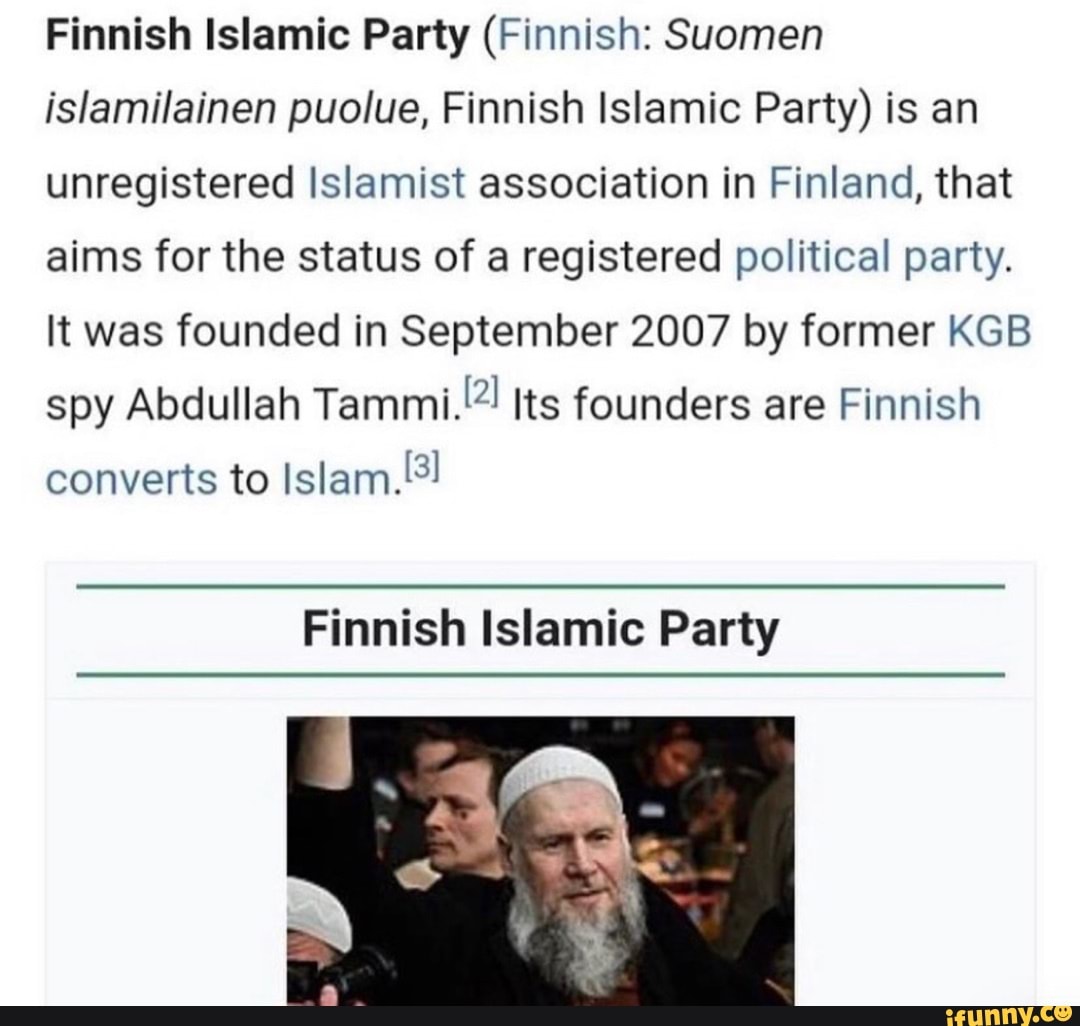 Finnish Islamic Party (Finnish: Suomen islamilainen puolue, Finnish ...