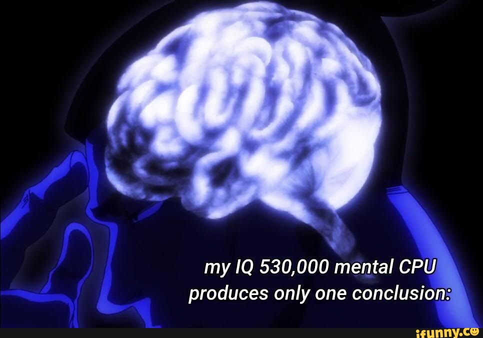 My IQ 530,000 mental CPU produces only one conclusion; - iFunny