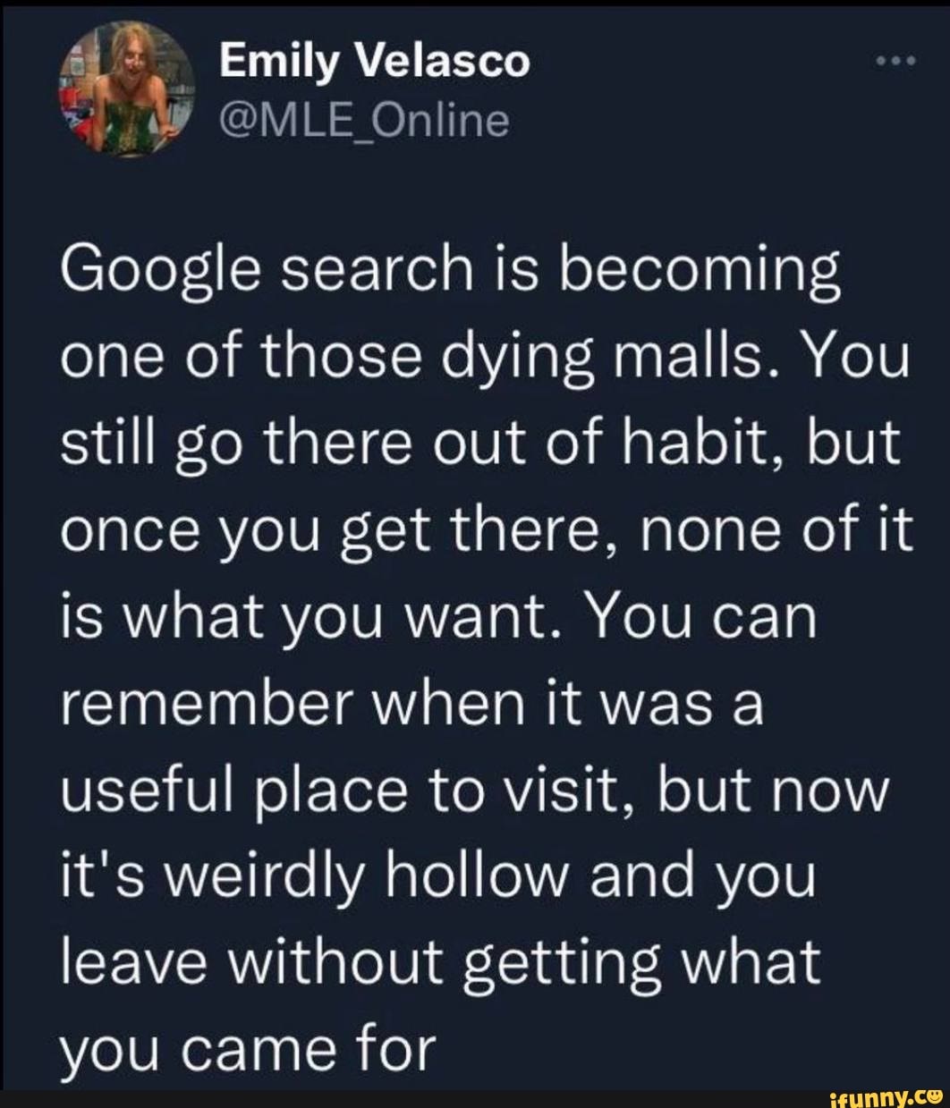 _ Emily Velasco @MLE _Online Google search is becoming one of those ...