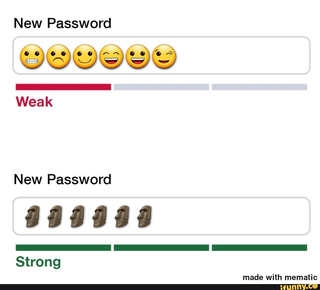 New Password Weak New Password Strong mada with mamatic - iFunny