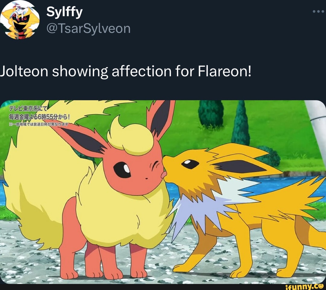 Ag @TsarSylveon olteon showing affection for Flareon! - iFunny