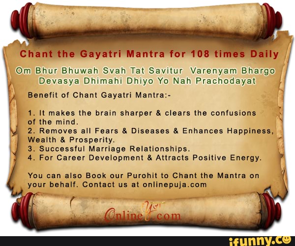 Chant the Gayatri Mantra for 108 times Daily - Chant the Gayatri Mantra ...