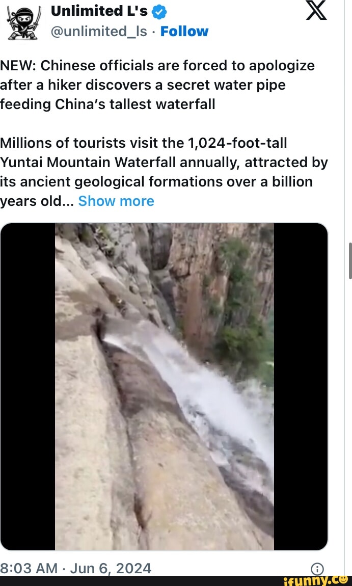 I Unlimited L's @ X aunlimited_ls Follow NEW: Chinese officials are ...