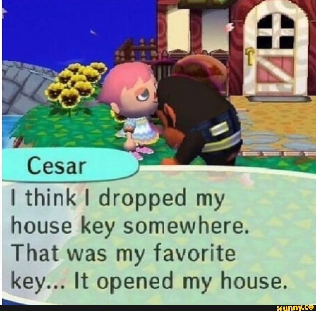 I think I dropped my house key somewhere. That was my favorite key ...
