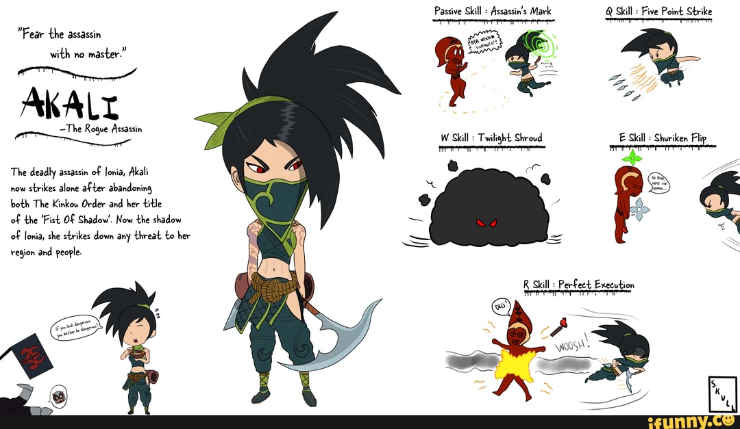 Akali League of Legends fan-art - "Fear the assassin with no master ...
