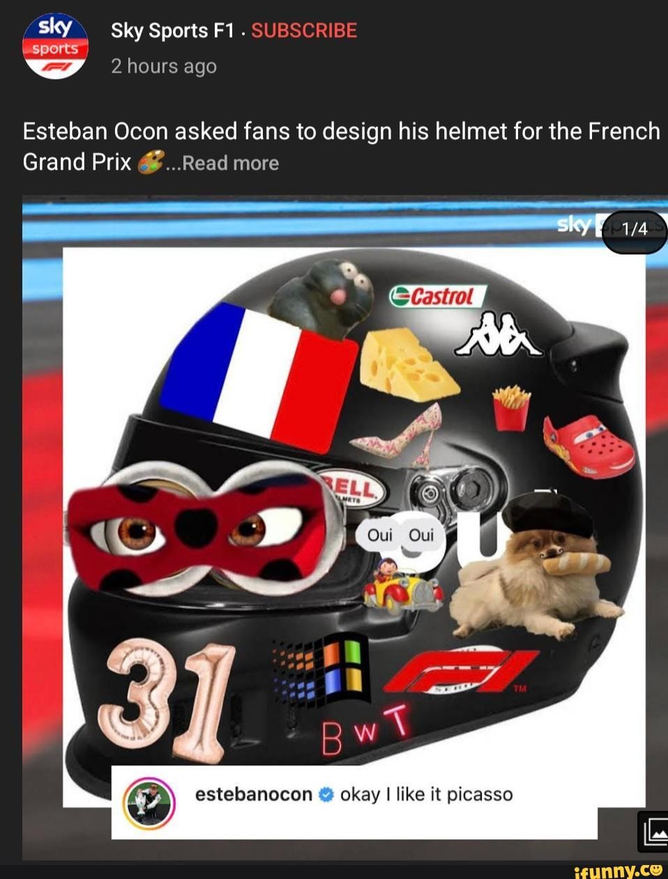 Sky Sky Sports F1.S hours ago sports Esteban Ocon asked fans to design ...