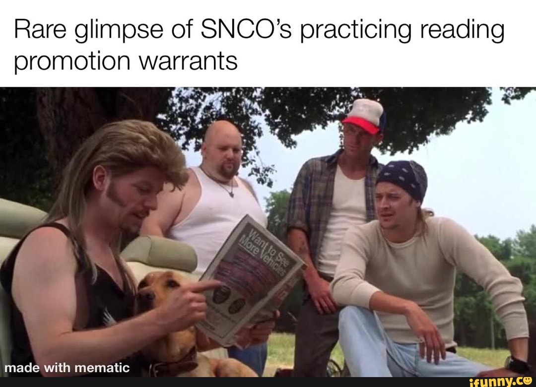 Rare glimpse of SNCO's practicing reading promotion warrants - )