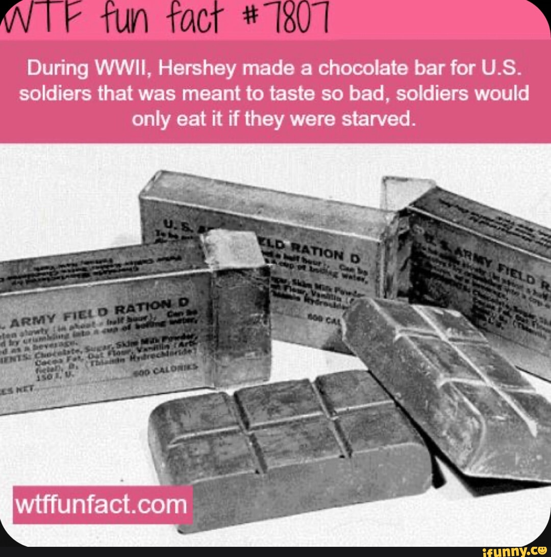 During WWII, Hershey made a chocolate bar for U.S. soldiers that was ...