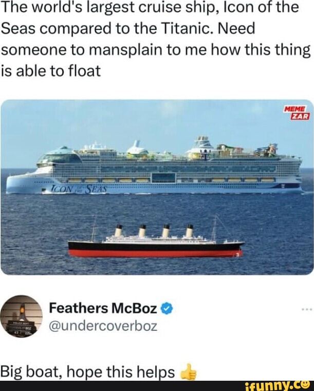 The world's largest cruise ship, Icon of the Seas compared to the ...