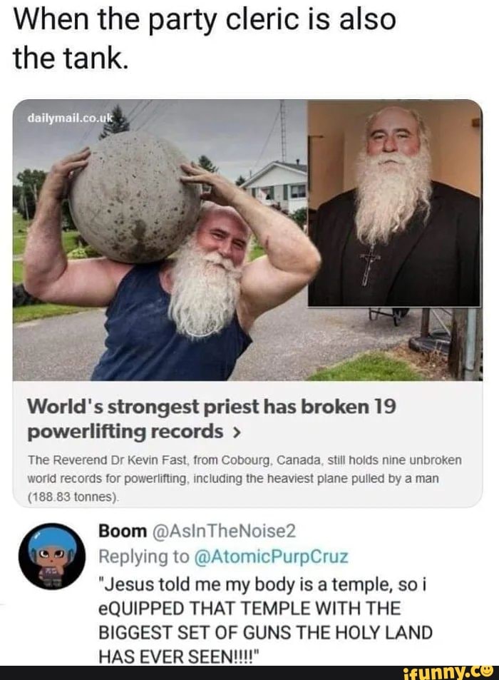 When the party cleric is also the tank. dailymail.co.uk World's ...