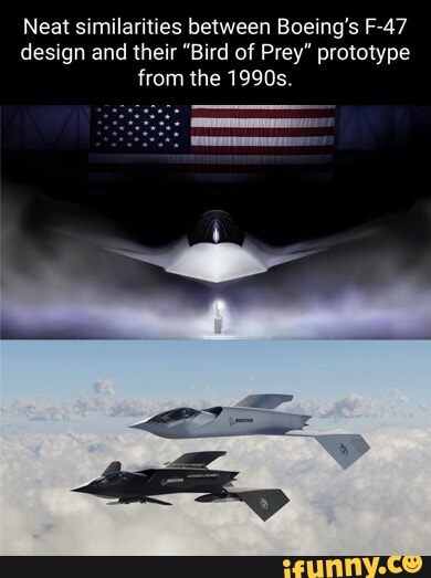 Neat similarities between Boeing's F-47 design and their "Bird of Prey ...