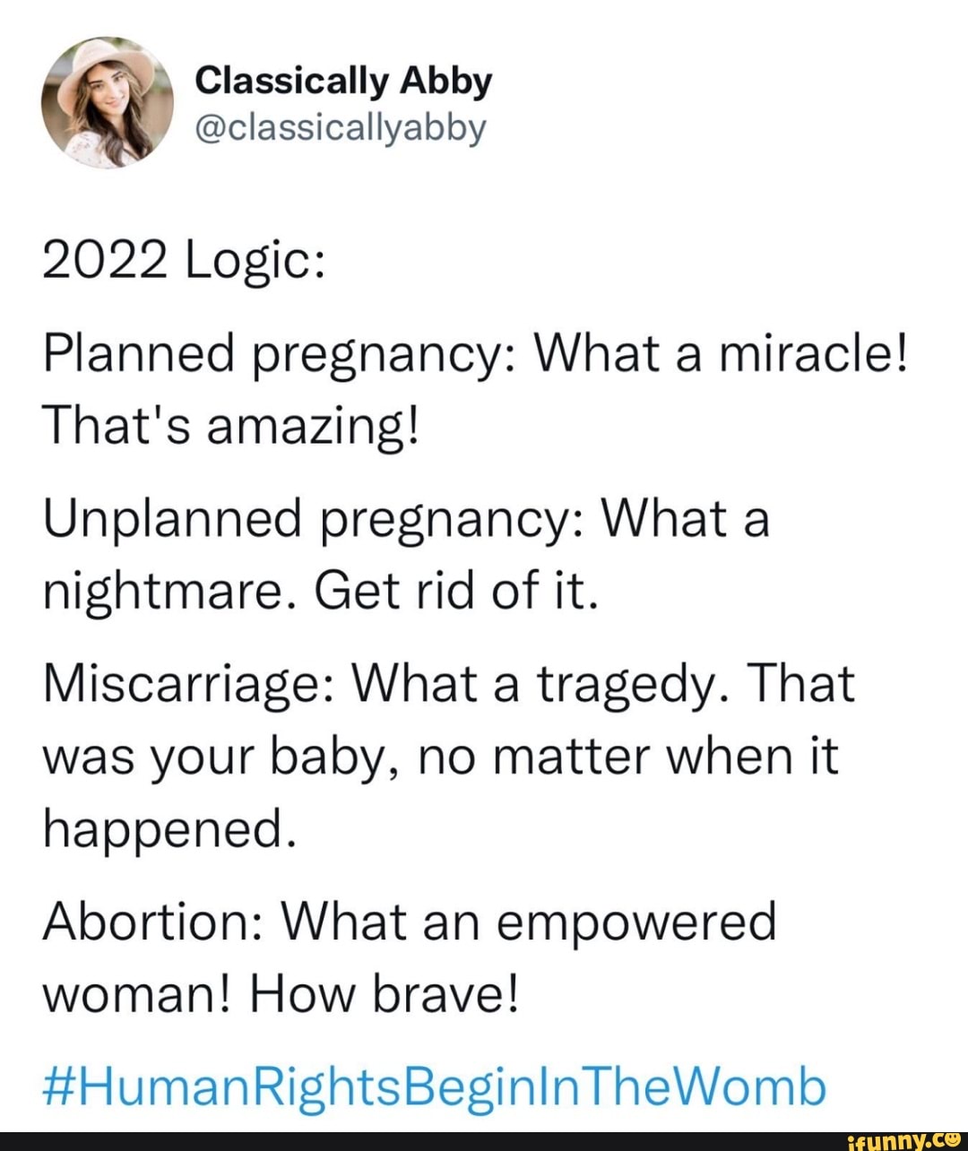 Classically Abby @classicallyabby 2022 Logic: Planned pregnancy: What a ...