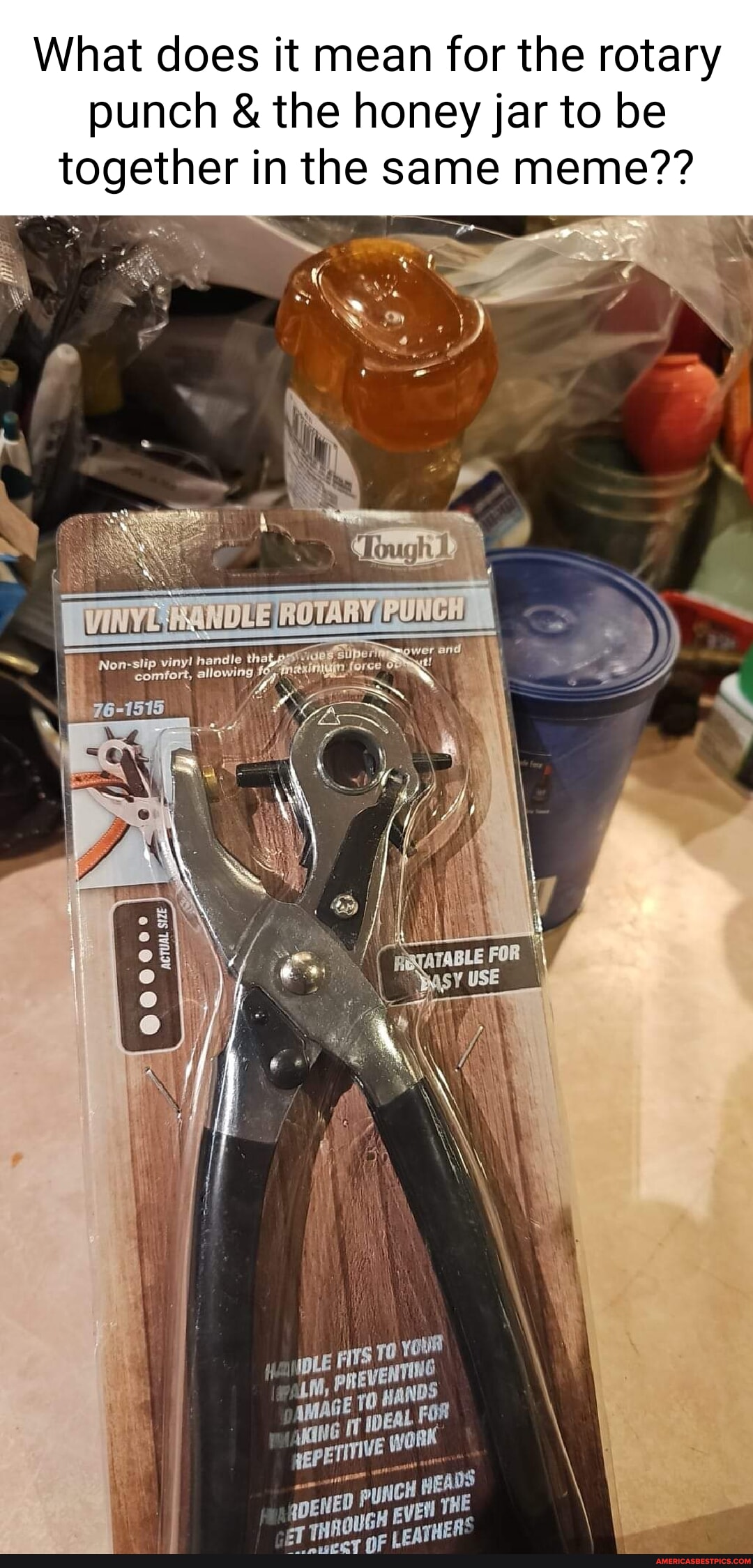 What does it mean for the rotary punch & the honey jar to be together ...