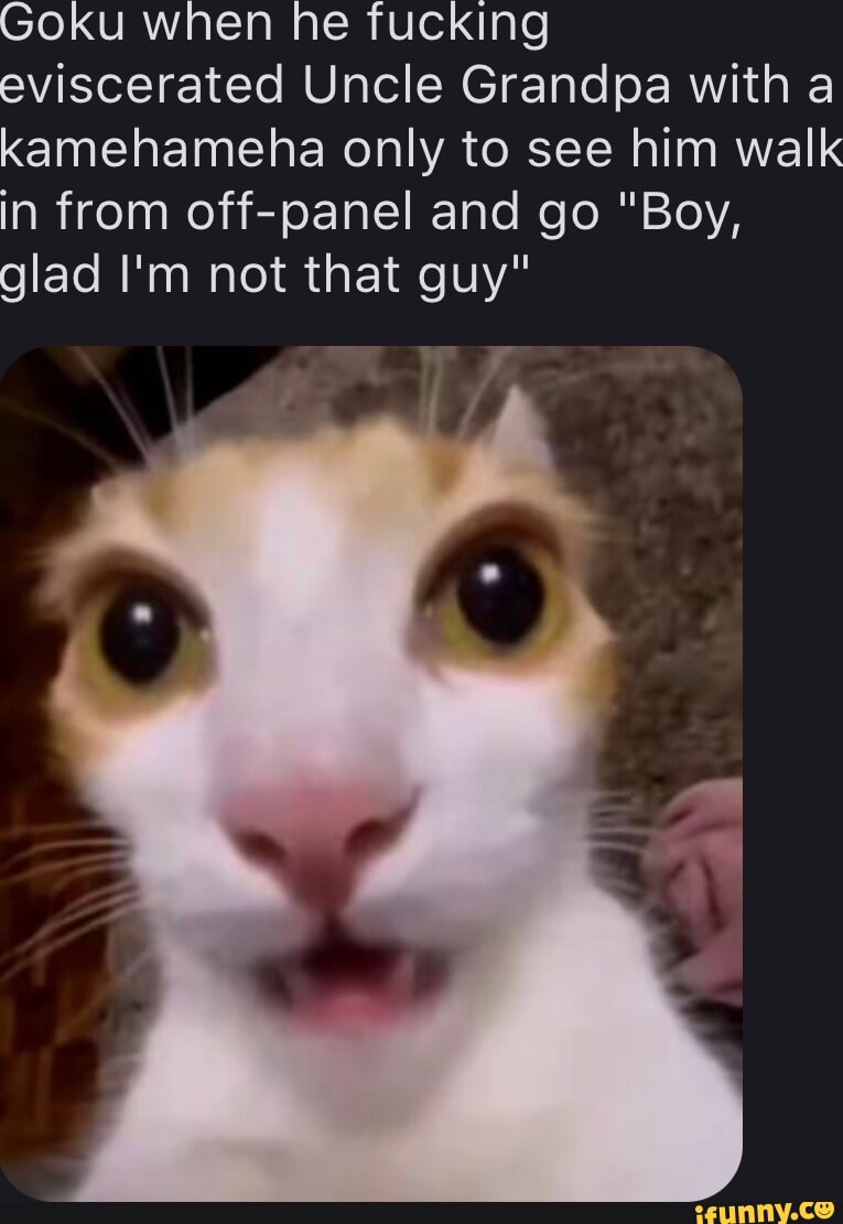 Goku when he fucking eviscerated Uncle Grandpa with a kamehameha only ...