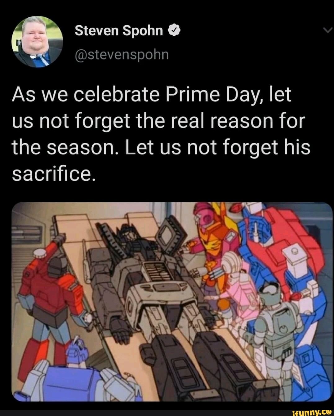 Steven Spohn @ @stevenspohn As we celebrate Prime Day, let us not ...