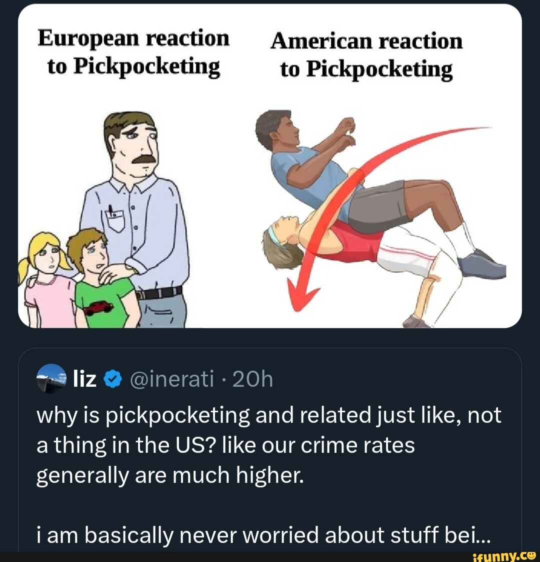 European reaction American reaction to Pickpocketing to Pickpocketing ...