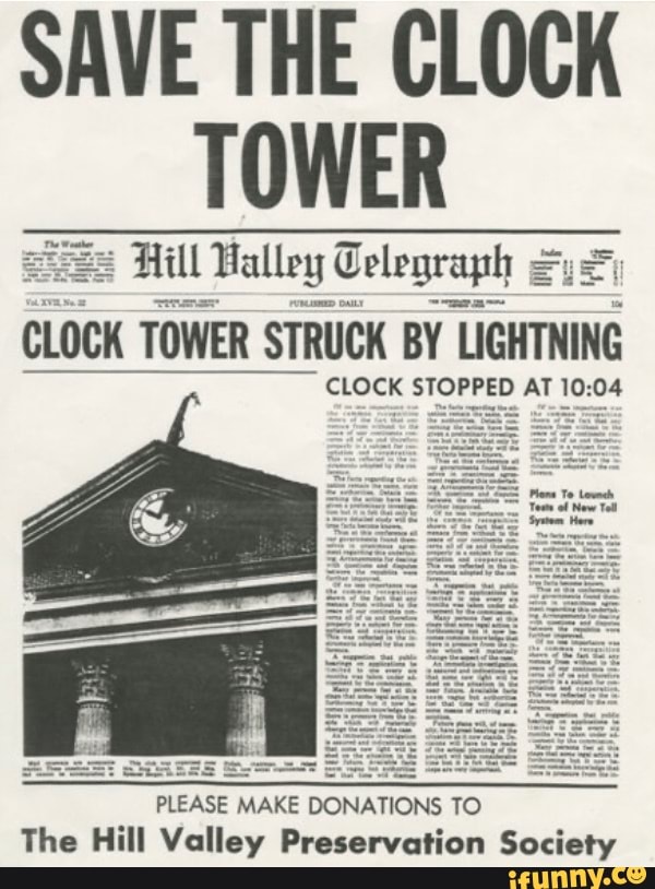 SAVE THE CLOCK TOWER Hill Halley' Gelegraph CLOCK TOWER STRUCK BY ...