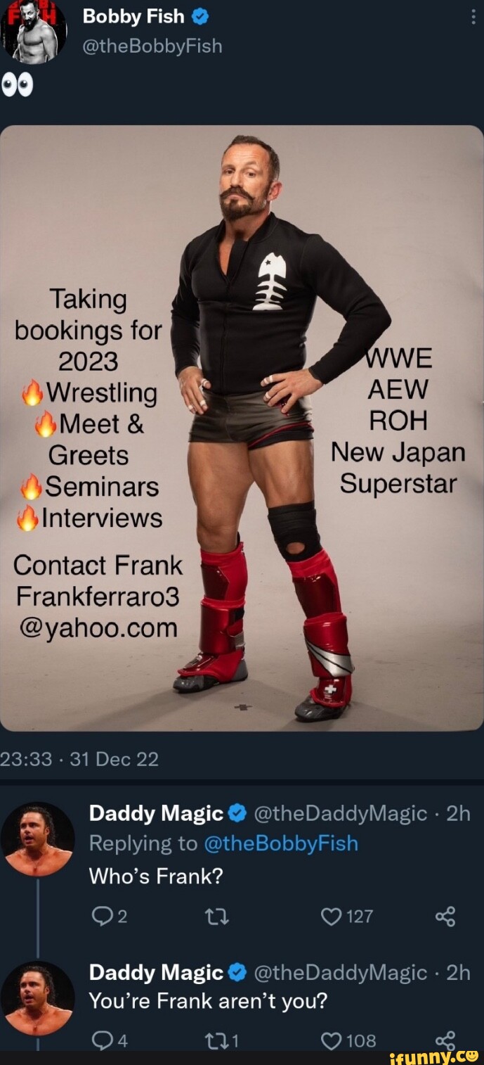 Bobby Fish @ @theBobbyFish Taking bookings for 2023 Wrestling \ Meet I ...