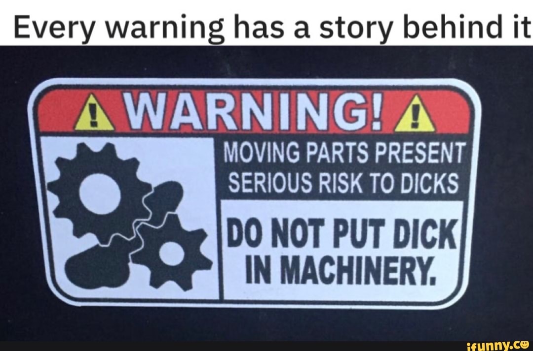 A WARNING! A) MOVING PARTS PRESENT SERIOUS RISK TO DICKS DO NOT PUT ...