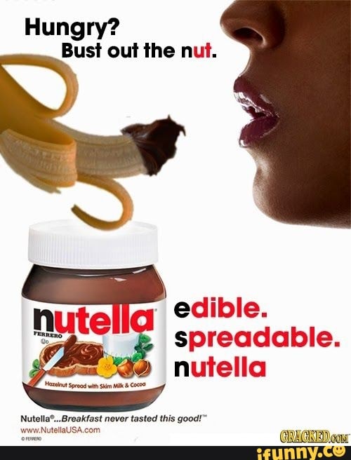 Hungry? Bust out the nut. edible. spreadable. nutella at wh Sam Mk tela ...